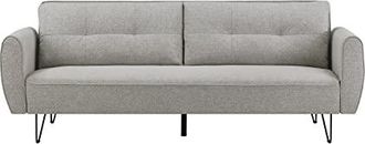 Concept Usine | Canapé Convertible 3 Places en Tissu Gris Clair Soho | Canapé-Lit Pratique et Elégant | Design Chic et Moderne | Confortable et Robuste | Pieds en E