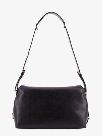 Pinko Womens Leather Shoulder Bag With Metal Detail Black