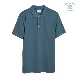Farah Poloshirt f&uuml;r Herren, Baumwolle, kurz&auml;rmlig (Kreide Blau)