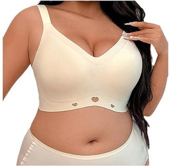 Generic Soutien-gorge pour femme sans couture en gel&eacute;e sans couture soutien confortable grande poitrine 2026, beige, XXL
