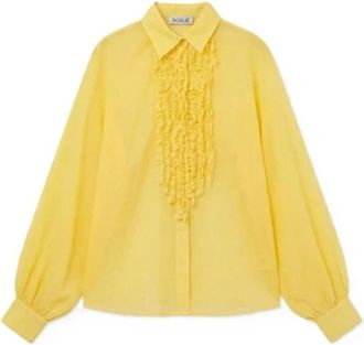 SoSUE Femme, Blouses et Chemises, Jaune, Taille: 36 FR Antonia Slim Ruffle Blouse