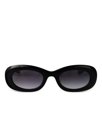 Alexander McQueen Eyewear Sonnenbrille mit ovalem Gestell - Schwarz
