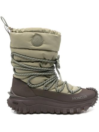 Moncler bottines vernies à lacets - Vert