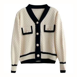 Generic Femmes Mode Cor&eacute;enne L&acirc;che Pull Manches Longues Tricot Cardigan Outwear Col V Manteau, Abricot, taille unique