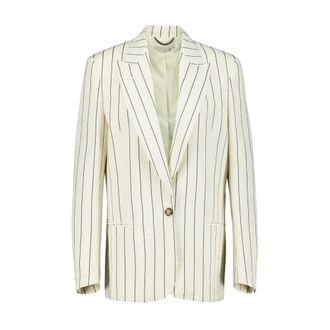 Stella McCartney Nadelstreifen-Blazer f&uuml;r modebewusste Profis - - Jackets - Damen - Beige - XL