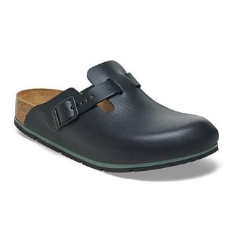 Birkenstock Boston Pro Sabots en cuir &eacute;dition limit&eacute;e - Chaussures en cuir de qualit&eacute; sup&eacute;rieure avec semelle anatomique, Noir, 42 EU