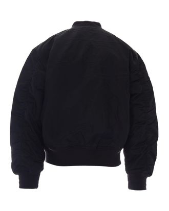 Diesel Mens Bomber Jacket Oval D Black Deep-Black Polyamide; Rib: Acrylic Deep/black