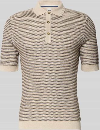 Brax Slim Fit Poloshirt in Strick-Optik mit Leinen-Anteil