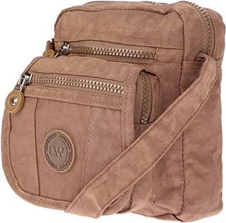 Christian Wippermann Petit sac à main en nylon froissé pour femme, marron, 15 x 18 x 8 cm