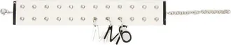 Maison Margiela collier &agrave; plaque logo - Blanc