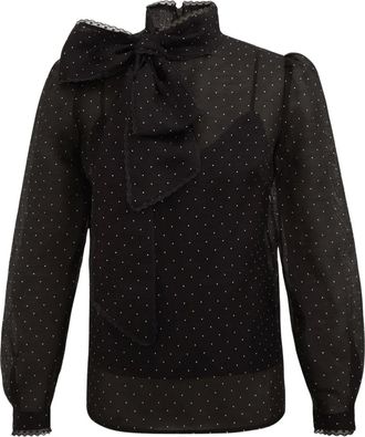 Zimmermann Bluse mit Polka Dots - Schwarz