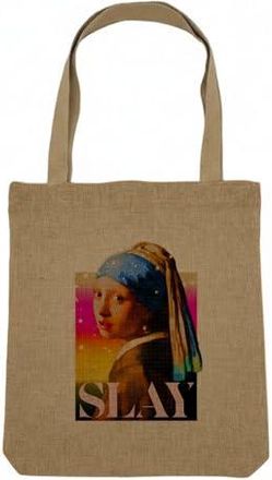 Fabulous Sac Shopping Tote Bag Aspect Lin - Vermeer Slay Collage Vintage Illustration Art Humour Parodie Meme Peinture Zoomer Millenials - Sac de Courses Toile