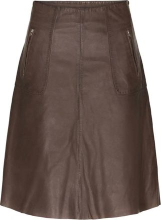 BTF-CPH Btfcph, Femme, Jupes, Brun, Taille: 46 FR Skirt With Zip Pockets Skind 1083M