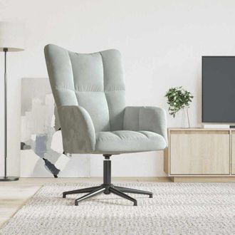 vidaXL Chaise de relaxation Gris clair Velours Vidaxl