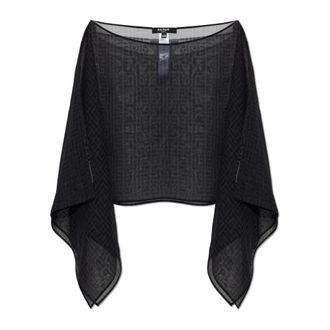 Balmain Poncho de plage en soie - Femme - Maillots de bain - Noir - Taille: 42/44 FR