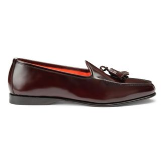 Santoni Herren burgunder gl&auml;nzende Lederquastenloafer - - Shoes - Herren - Rot - 43 1/2 EU
