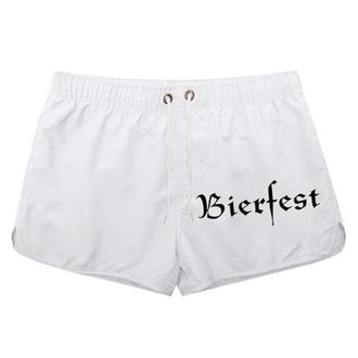 Generic Maillot de bain Homme Short de Bain Short de Plage avec Imprim&eacute; Sport Maillot de Bain D&eacute;contract&eacute; 7,6 cm pour Natation Surf, Blanc., XXL