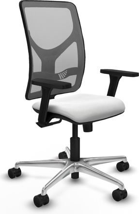 Piqueras y Crespo Stuhl geeignet f&uuml;r die Arbeit mit 3D-Armen, h&ouml;henverstellbare Lendenwirbelst&uuml;tze, ausgestattet mit 3 Positionen und Schneidschaum, Grau/Wei&szlig;