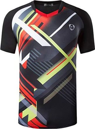 Jeansian Homme De Sport Outdoor Tops Men T-Shirt Tshirt Golf Running Tennis Shirt LSL309 Black XL