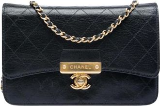Chanel Portefeuille sur cha&icirc;ne Pre-owned - Femme - Pre-owned - Noir - Taille: ONE Size