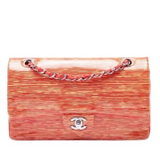 Chanel Sac bandouli&egrave;re Pre-owned en cuir verni ray&eacute; - Femme - Pre-owned - Orange - Taille: ONE Size