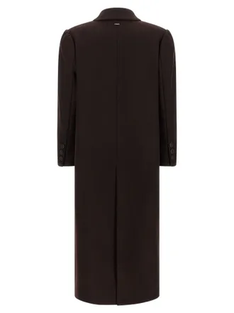 Twin-Set Double-Breasted Wool Blend Coat - Brown