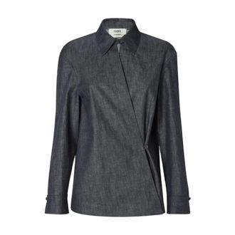 Fendi Damen, Blusen & Hemden, Blau, XSGr&ouml;&szlig;e