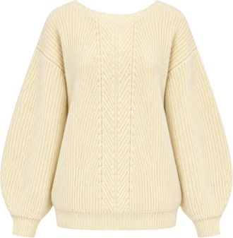 Semicouture Pull col rond Zilla - Femme - Pulls - Beige - Taille: 38 FR
