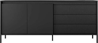 Casanova ALINA - Buffet 187cm pieds en m&eacute;tal - Noir