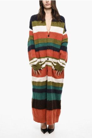 Dsquared2 Striped Wool Blend Long Cardigan size Xs