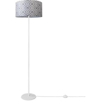 Paco Home Stehlampe Wohnzimmer Modern E27 Leselampe Stehleuchte Stativ Retro Lampenschirm Design 7 (&Oslash;38 cm), Stehleuchte Einbein - Wei&szlig; - Paco Home