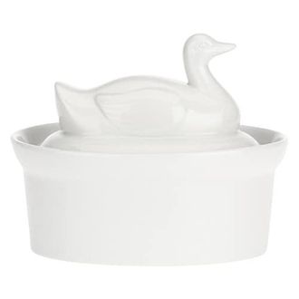 La Porcellana Bianca la Porcellana Terrine Kasserolle Ente Deckel Geschenk-Box, weiß, 16 x 11 cm