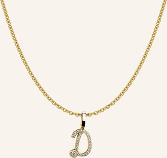 Cada Cada Kette Tiny Diamond Letter D gold