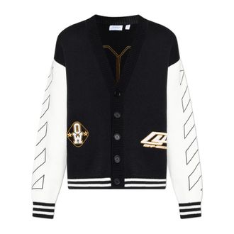 Off-white Cardigan mit Applikationen - - Knitwear - Herren - Schwarzk - S