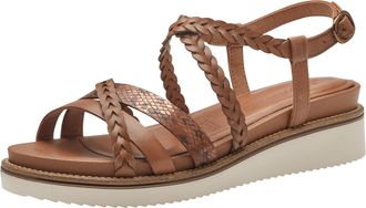 Tamaris Damen Plateau Sandalen Leder Sommer; COGNAC/braun; 40 EU