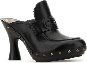 Burberry Sandals Mule Heel - Black