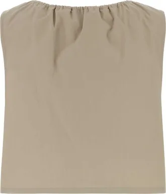 Miu Miu Womens Sand Panama Top Calce Exterior: Cotton Polyester Maglieria Sweater