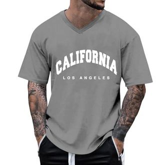 Generic T-shirt surdimensionn&eacute; pour homme - T-shirt d&eacute;t&eacute; &agrave; col rond &agrave; manches courtes - Avec imprim&eacute; urbains - Chemises basiques pour homme - Chemises d&eacute;contr