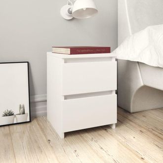 vidaXL Tables de chevet 2 pcs Blanc 30x30x40 cm Bois ding&eacute;nierie Vidaxl