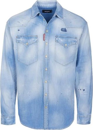 Dsquared2 Icon Splash Denim Shirt - - Shirts - Herren - Blau - S