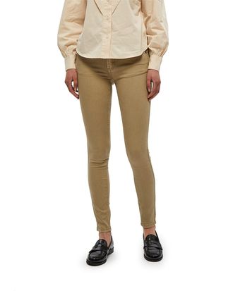 Desires Lola Garment Dye Midwaist Damen Jeans Größe 25 | Braun Jeans Damen | Damen Jeans Stretch Mittel Tailliert | Jeanshose Damen Mit Enger Passform | Allse