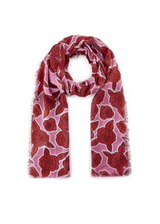 Codello Schal mit Blumenmuster Farbe rot