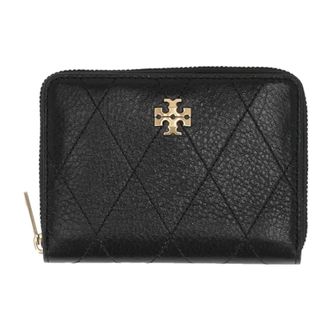 Tory Burch Small Charlie Quilted Zip-Around Wallet - - Accessories - Damen - Schwarzk - ONE SIZE
