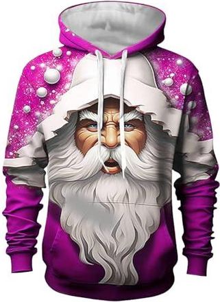Generic Sweat à capuche de Noël pour homme, sweat à capuche de Noël pour homme, motif graphique 3D moche fantaisie, pull décontracté pour fêtes de fin dannée,