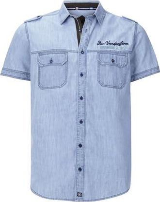 Jan Vanderstorm Homme Chemise en Jean Lorensius Bleu Clair, 7XL (XXXXXXXL) - 55/56