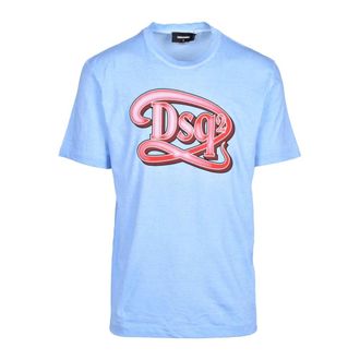 Dsquared2 Homme, Tops, Bleu, Taille: XL T-shirt en coton