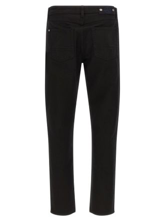 Stone Island Mens Black Cotton Straight-Leg Jeans Clothing