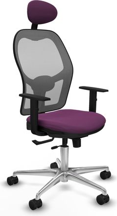 Piqueras y Crespo Stuhl mit Lendenwirbel- und Nackenst&uuml;tze mit 1D-Armlehnen und festem Kopfteil, ausgestattet mit Syncro/Traslack und injiziertem Schaum. Mit Rollen von