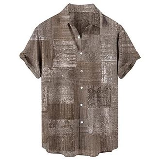 Generic Chemise hawaïenne pour homme grande et grande taille pour homme, chemises habillées à manches courtes, chemises de fête boutonnées, chemises décontrac