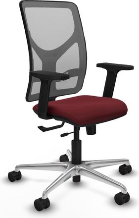 Piqueras y Crespo Remote-Arbeitsstuhl mit 2D-Armen, h&ouml;henverstellbare Lendenwirbelst&uuml;tze, ausgestattet mit Syncro/Traslack und Schneideschaum, Grau/Kastanienbraun